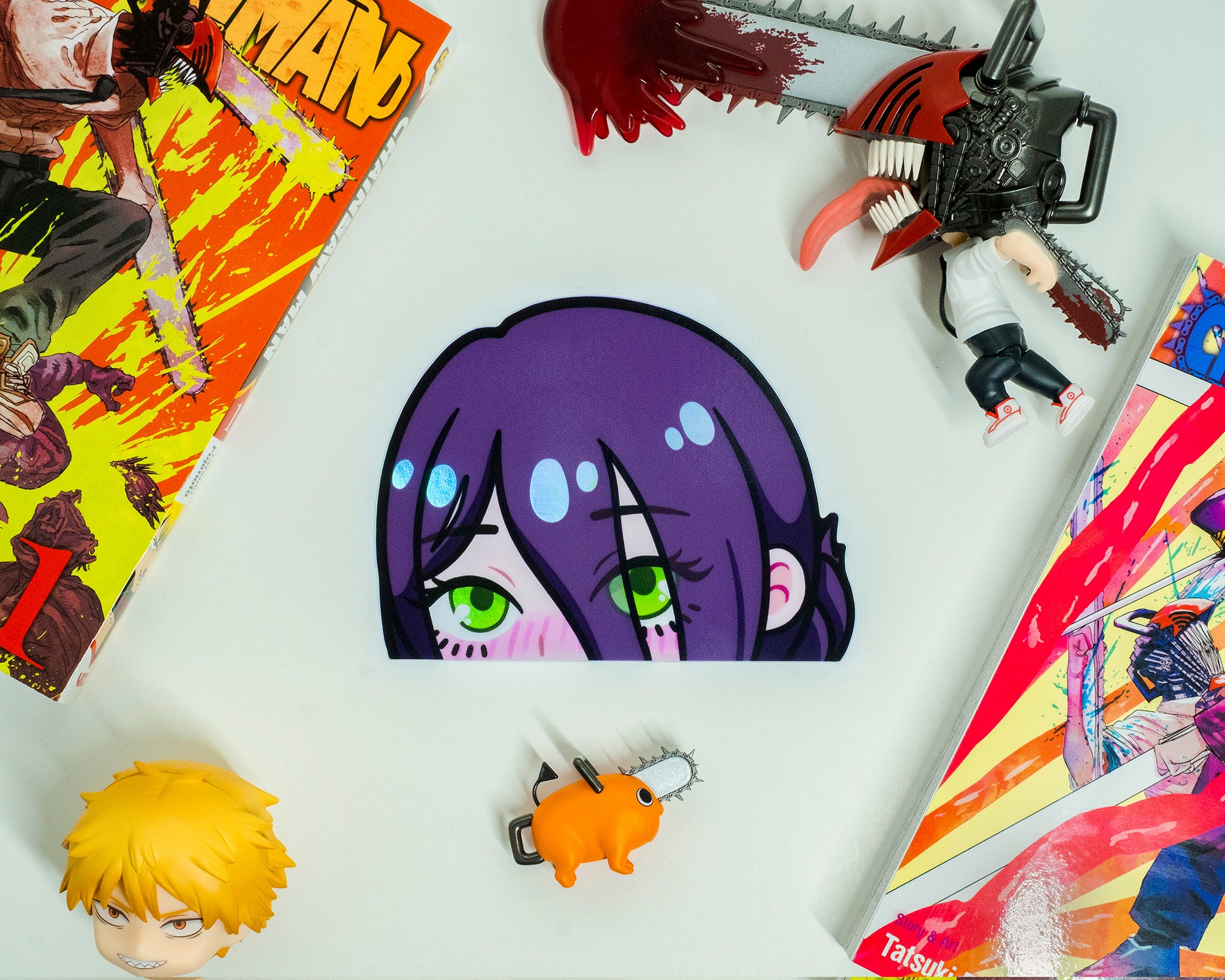 Bumper Stickers Paper Reze Peeker Spot Holo Anime Chibi Car Laptop ...