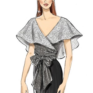 Vogue Pattern 9315, Misses' Wrap Top, Sizes: 6-8-10-12-14, UNCUT Sewing ...
