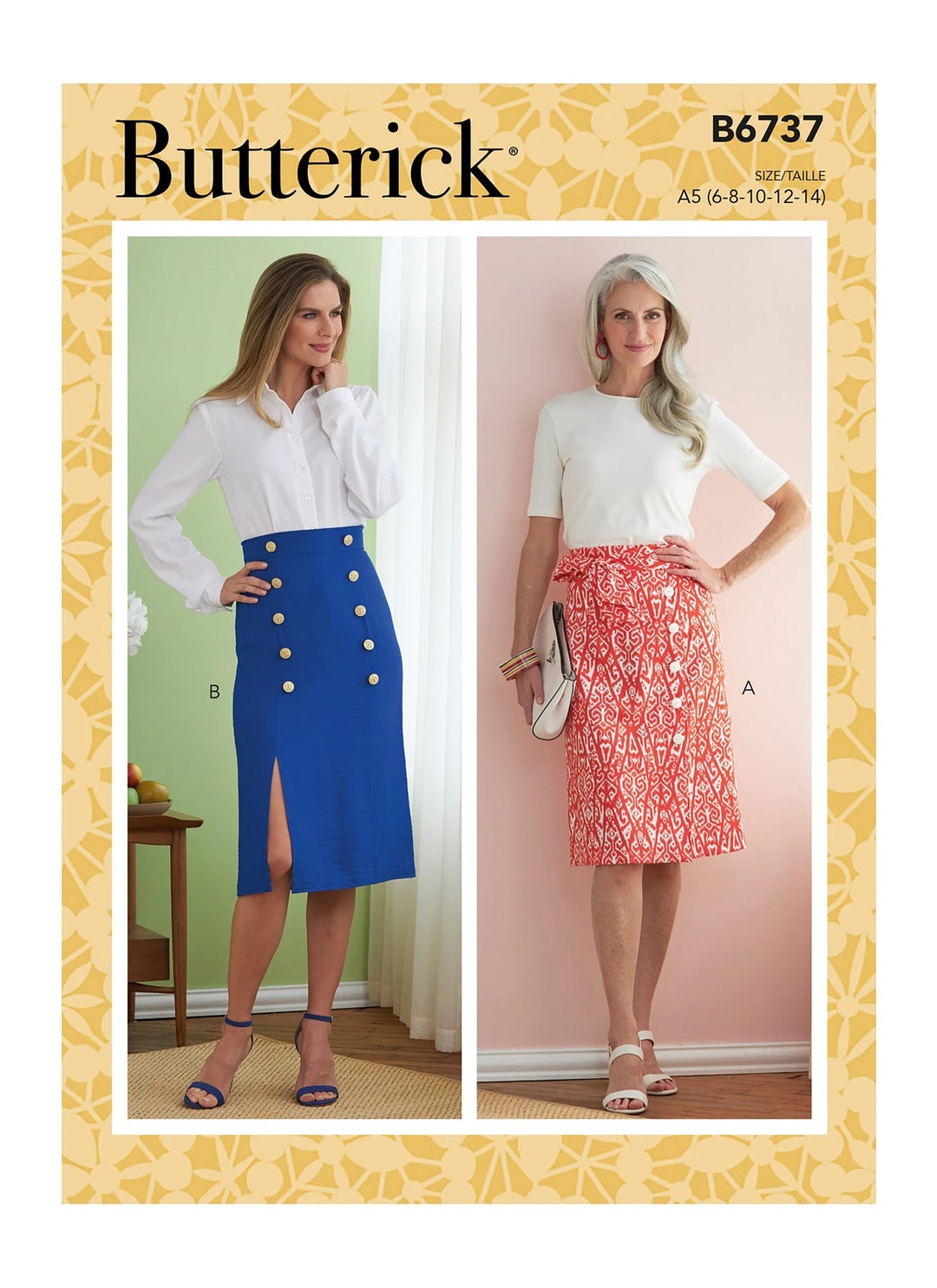 Butterick Pattern 6737, Misses' Skirt in Sizes, 6-8-10-12-14, UNCUT ...