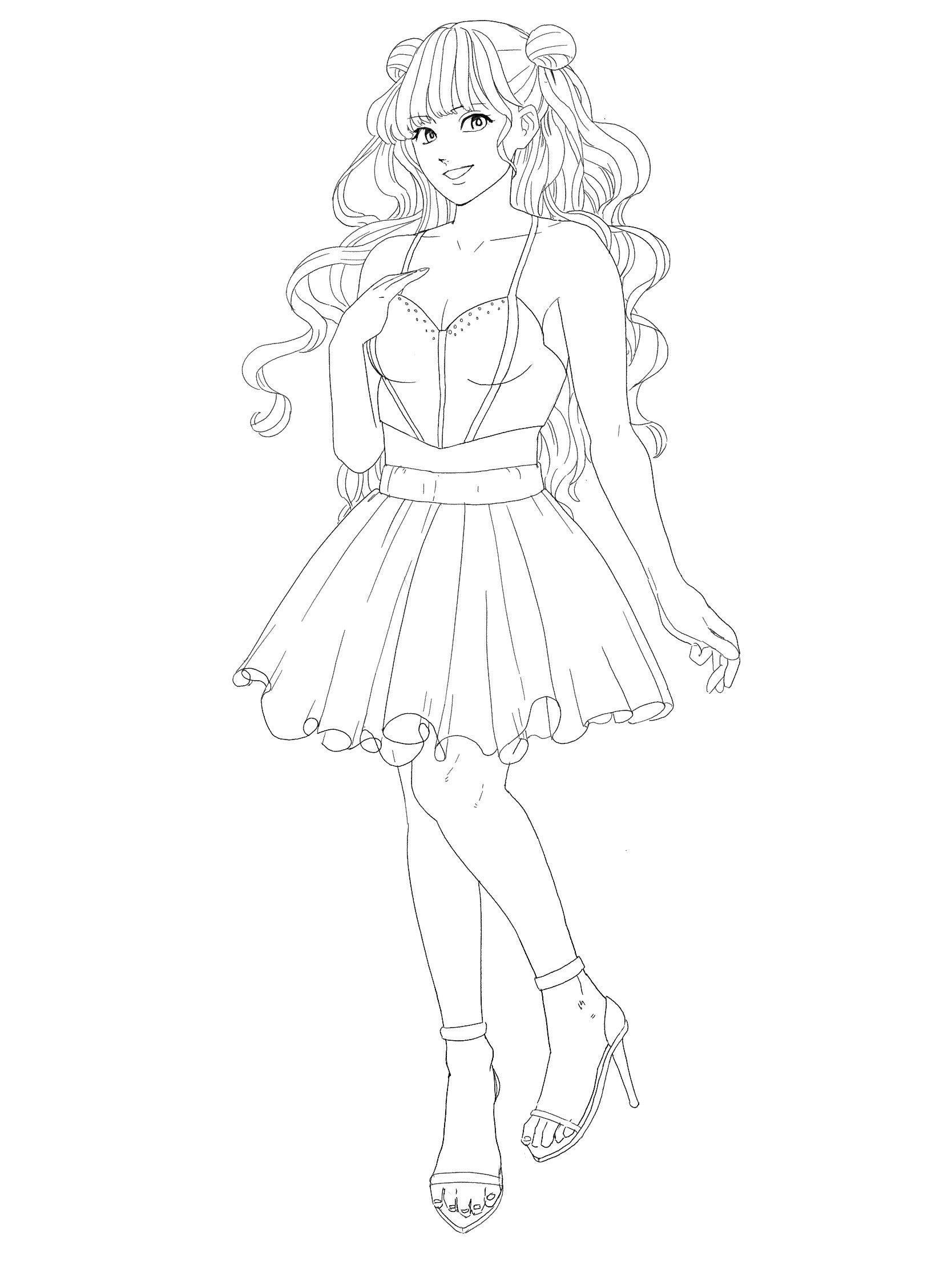 ANIME Full Body Line Work - Etsy