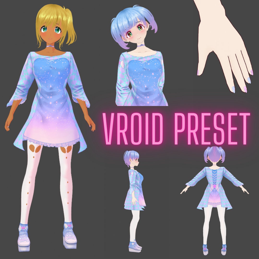 Vroid Clothes Set Hearts Galaxy / Vroid Custom Item Preset and Textures ...