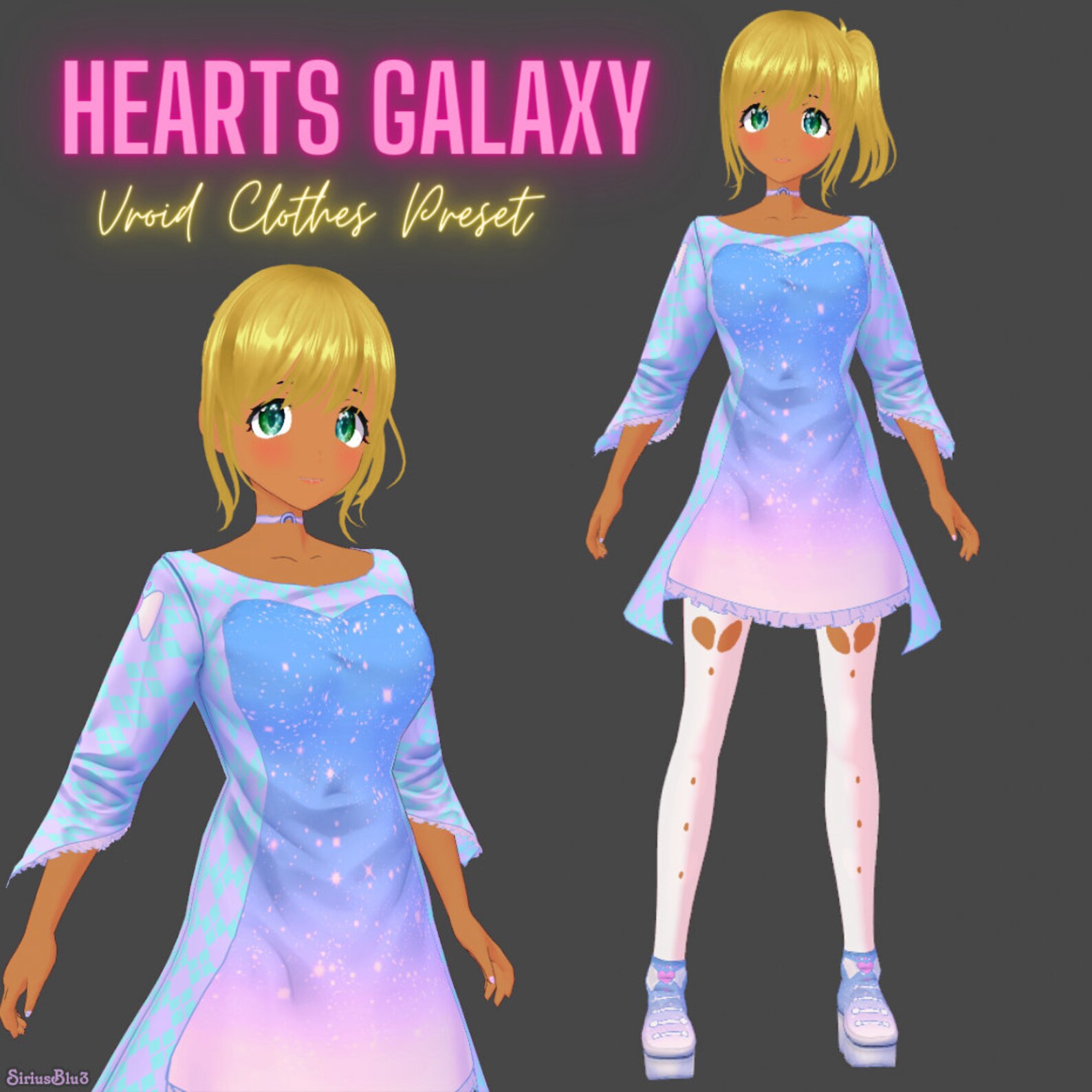 Vroid Clothes Set Hearts Galaxy / Vroid Custom Item Preset and Textures ...