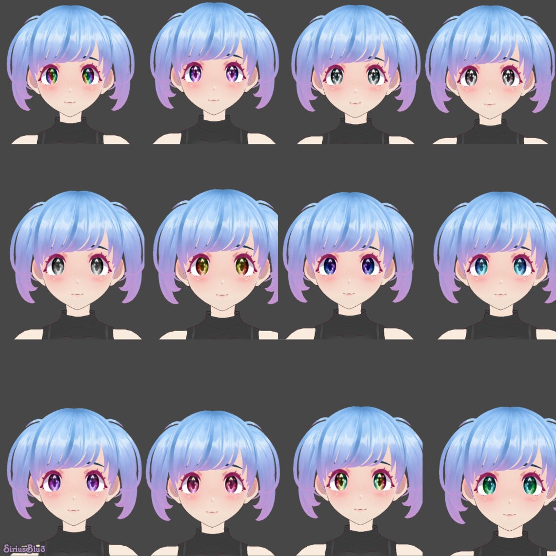 Vroid Eye Texture Set #23 With 12 Colour Variations Including Rainbow ...