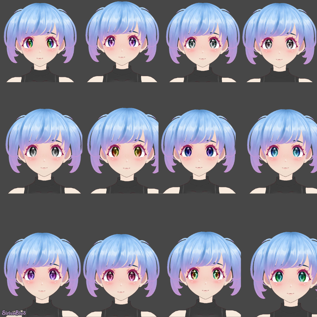 Vroid Eye Texture Set #23 With 12 Colour Variations Including Rainbow ...