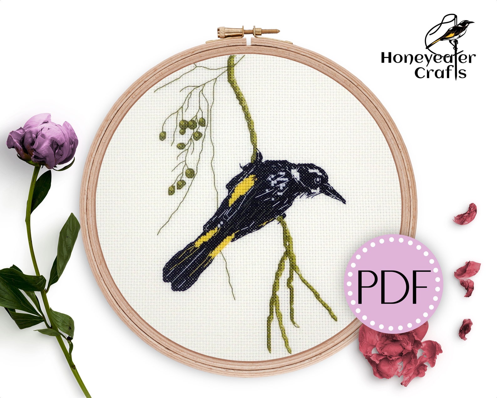 Bird Collection 1: Honeyeaters Native Bird Cross Stitch Pattern, Animal ...