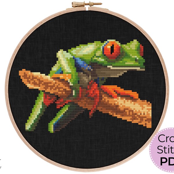 Frog Cross Stitch - Etsy