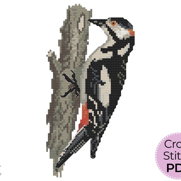 Woodpecker Cross Stitch Pattern - Etsy