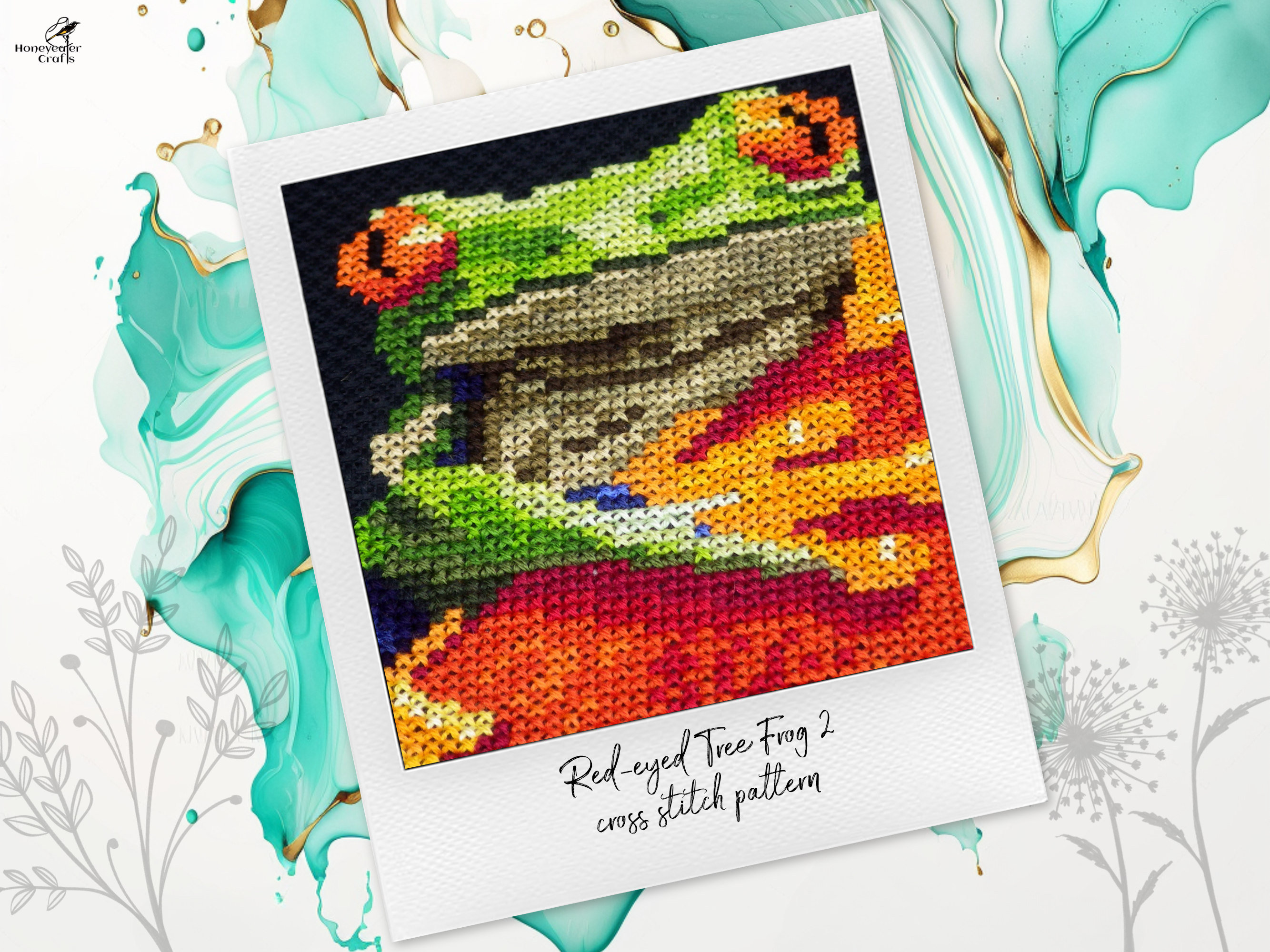 Red-eyed Tree Frog Cross Stitch Pattern Reptile Animal Nature - Etsy