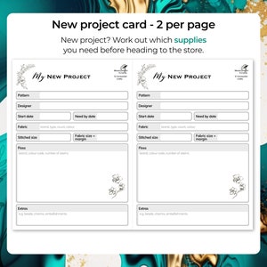 Cross Stitch Planner, Minimalist Embroidery Project WIP Tracker ...