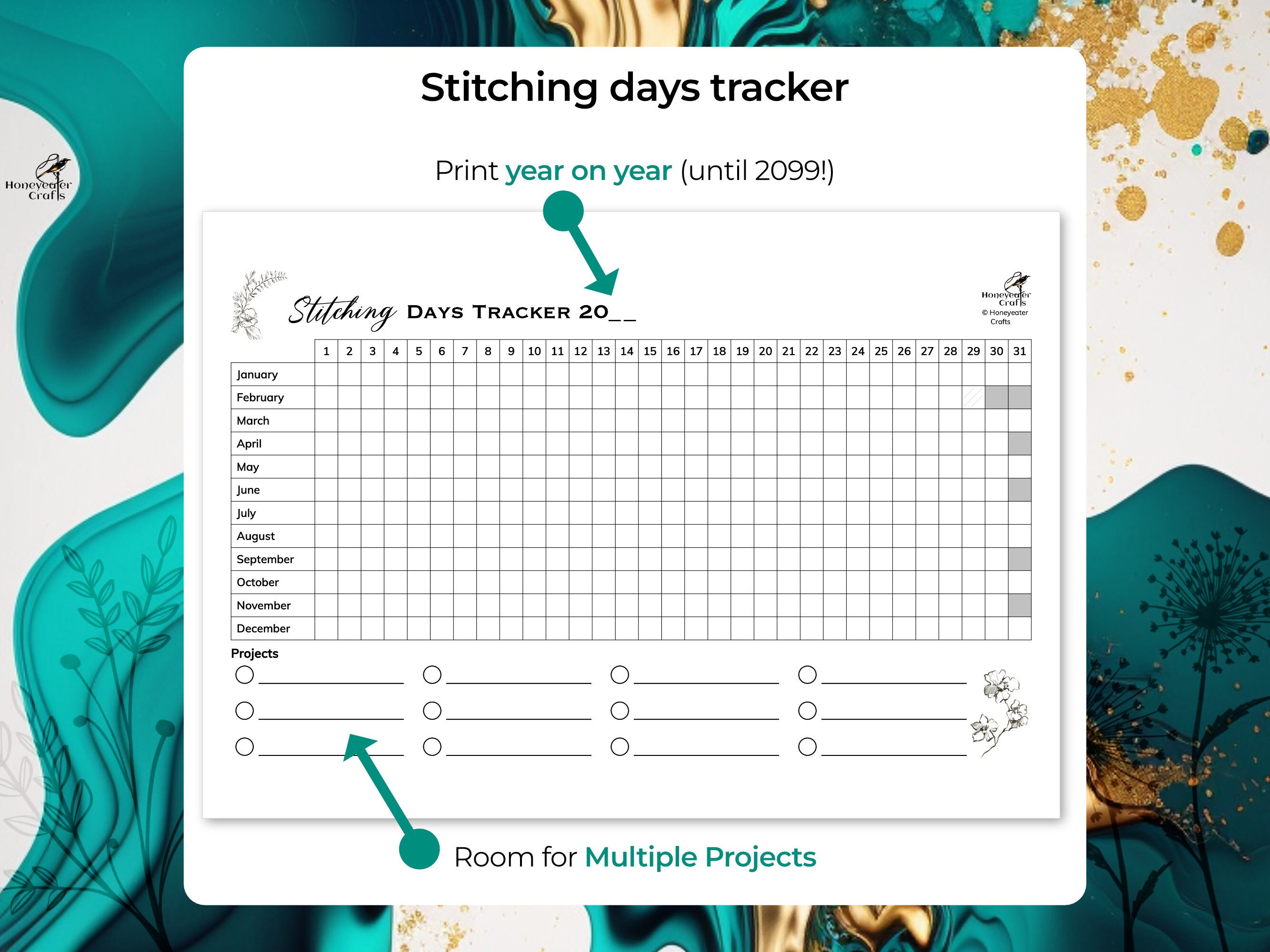 Cross Stitch Planner, Minimalist Embroidery Project WIP Tracker ...