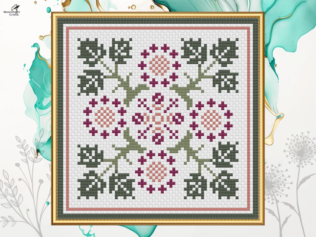 Floral Cross Stitch Pattern, Wild Rose Abstract Embroidery, George ...