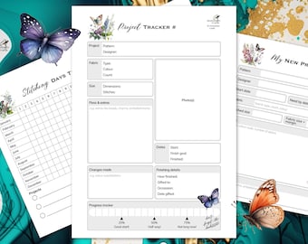Cross Stitch Planner, Minimalist Embroidery Project WIP Tracker ...