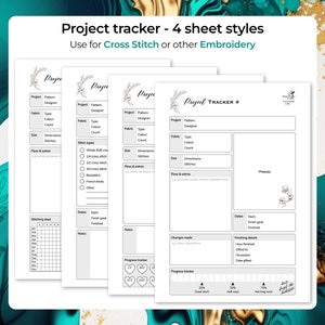 Cross Stitch Planner, Minimalist Embroidery Project WIP Tracker ...