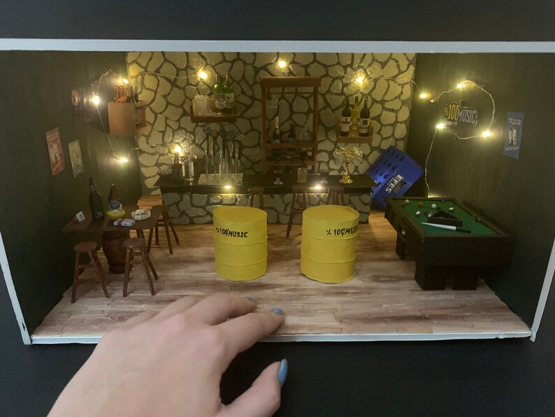 Miniature Pub Diorama Dollhouse Handmade Gift - Etsy