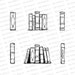 Standing Books Outlines, Sketch Book Download, Bookshelf Drawing ...