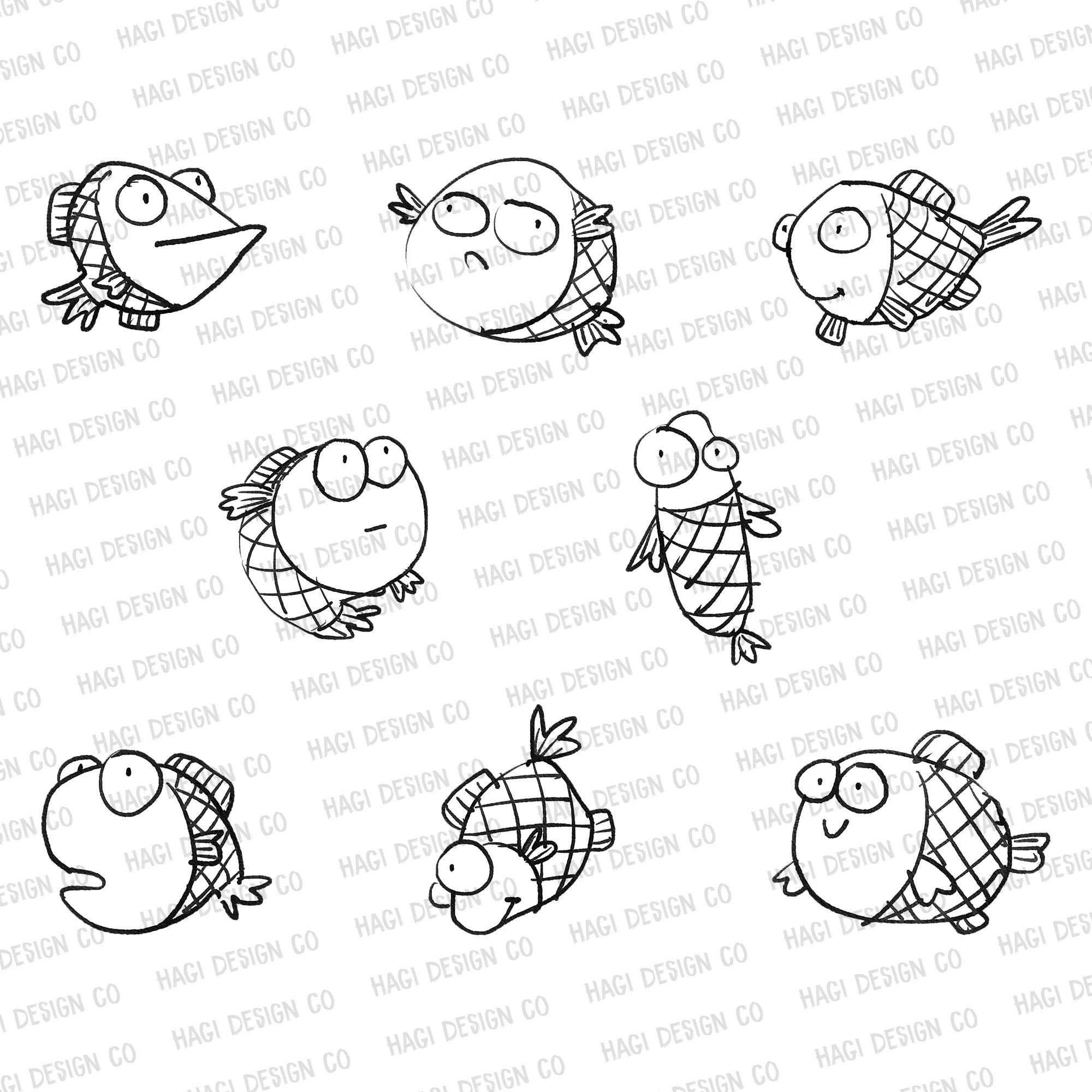 Fish Cliparts, Dumb Fishes, Ugly Fish Download, Hand Drawn, Clip Art ...