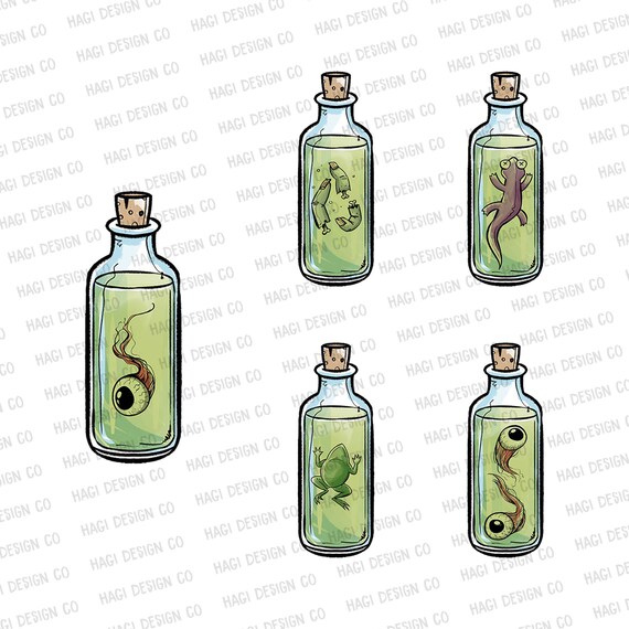 Halloween Magic Potion Bottles Clipart Witches Potions - Etsy Australia