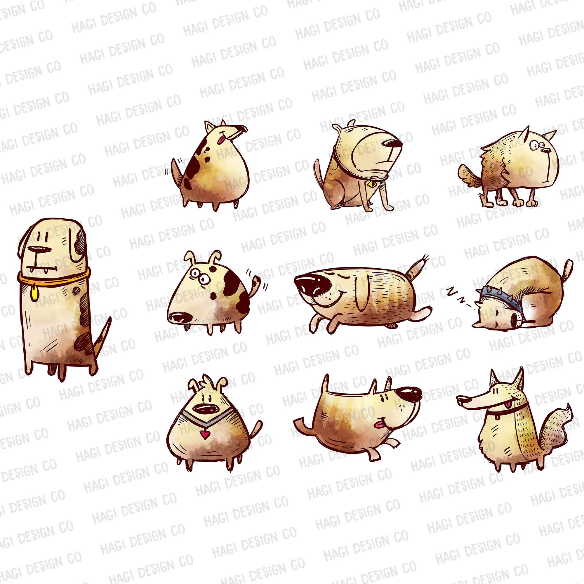 Purebred Dog Sketch Cliparts, Puppy Download PNG Files, Domestic ...