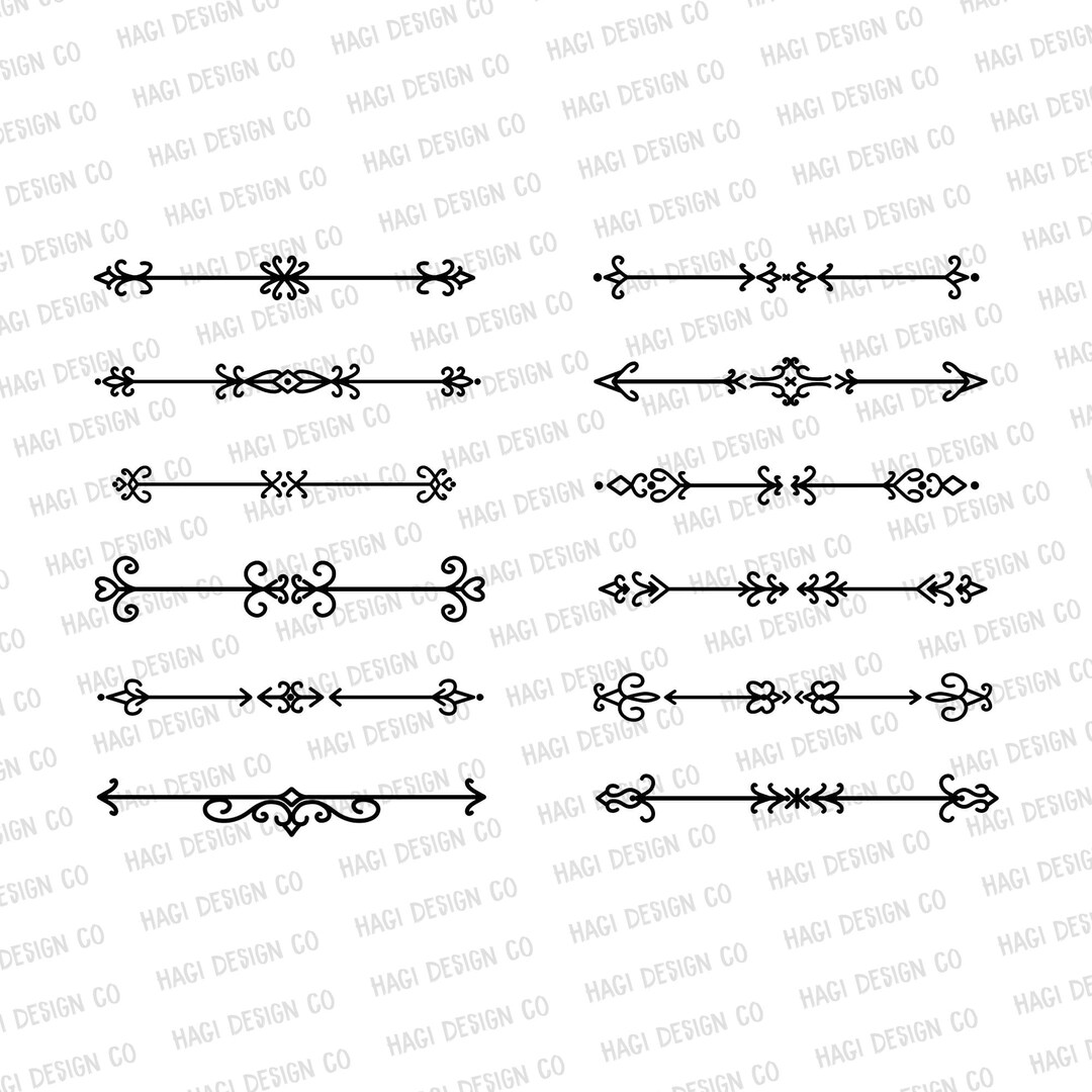 Hand Drawn Arrow Dividers SVG PNG, Ornament Text Divider Cliparts ...