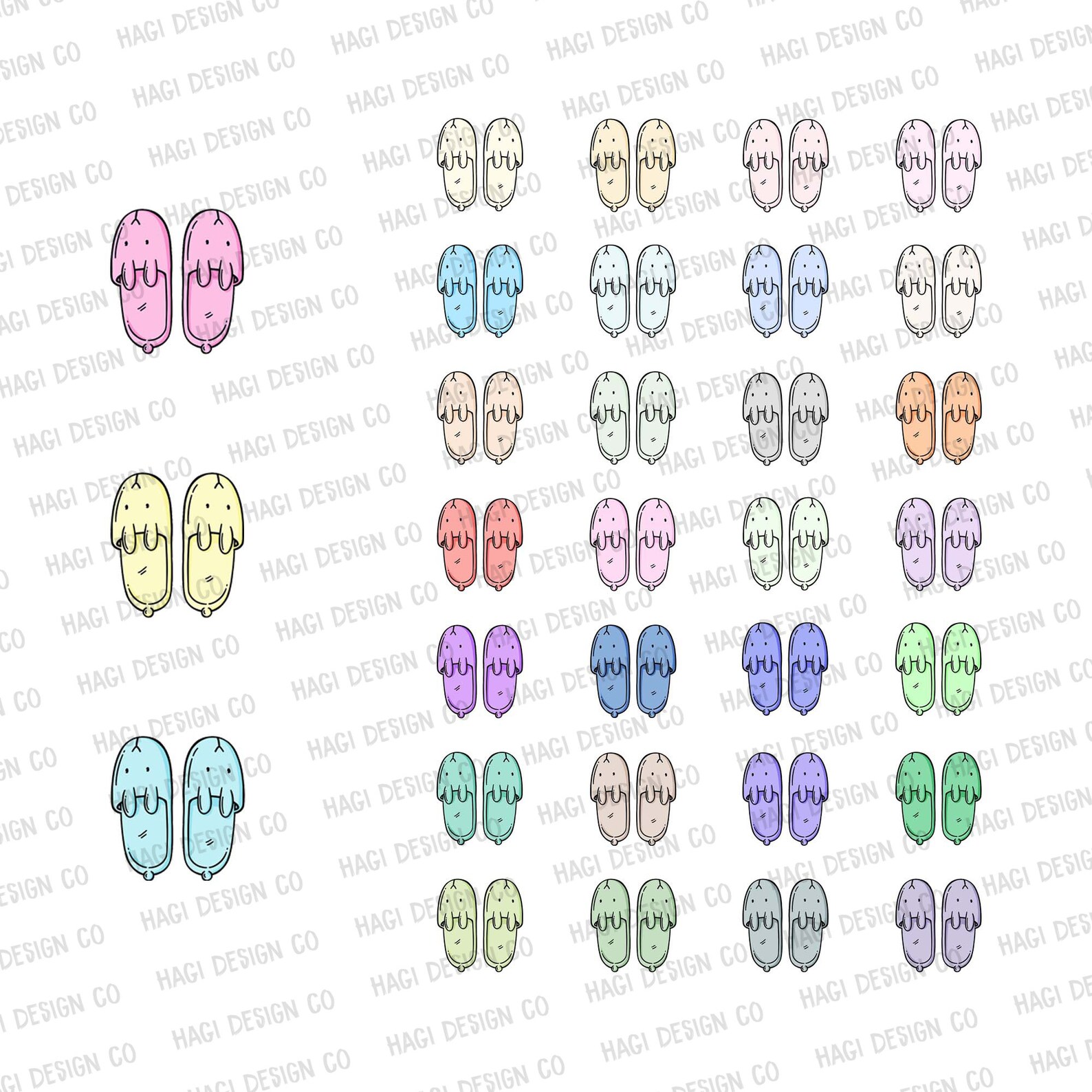 Bunny Slippers Clipart, Cute Cartoon Kawaii Doodle Drawing, Rabbit ...