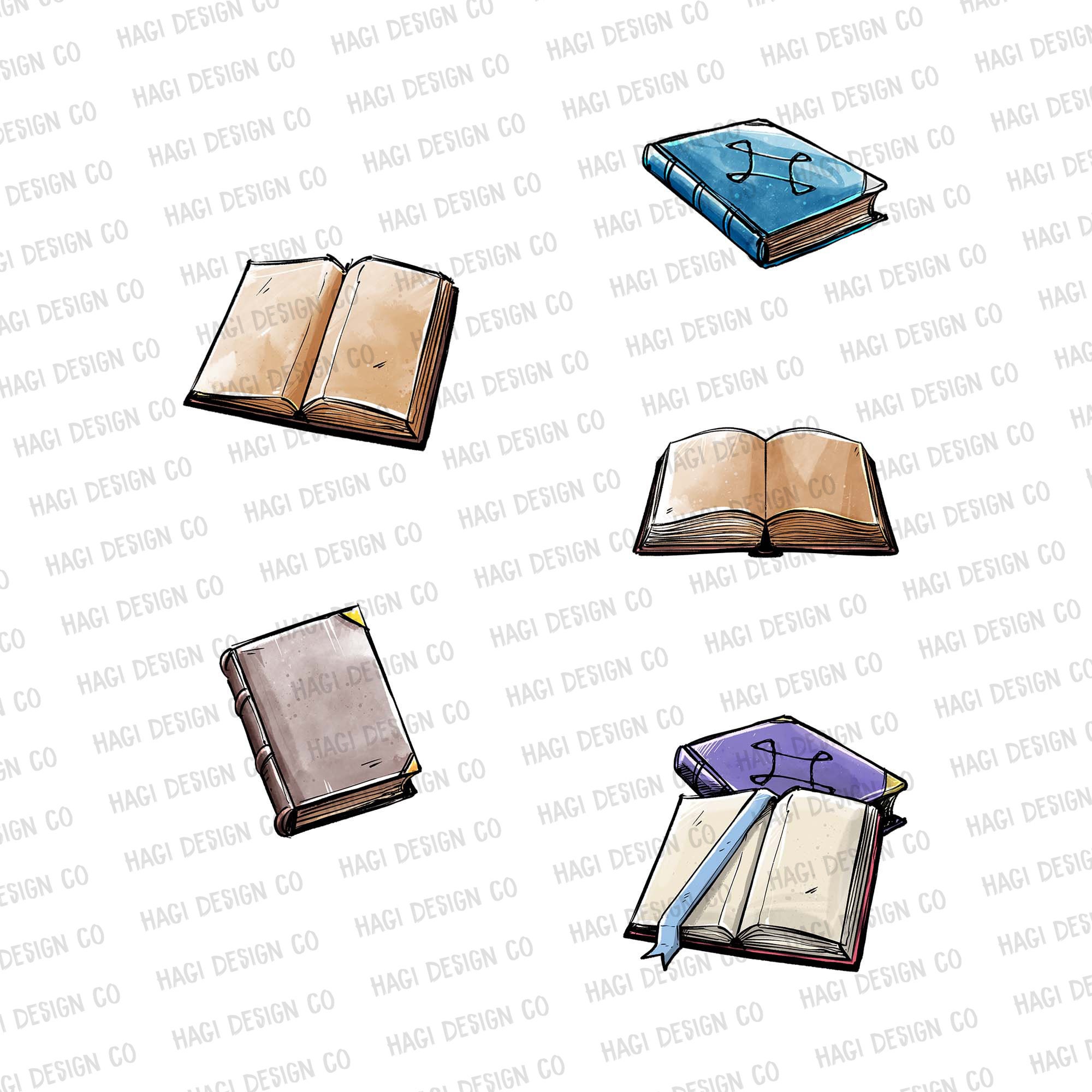 Sketch Book Clipart, Blank Open Books, Closed Books, Hand Drawn ...
