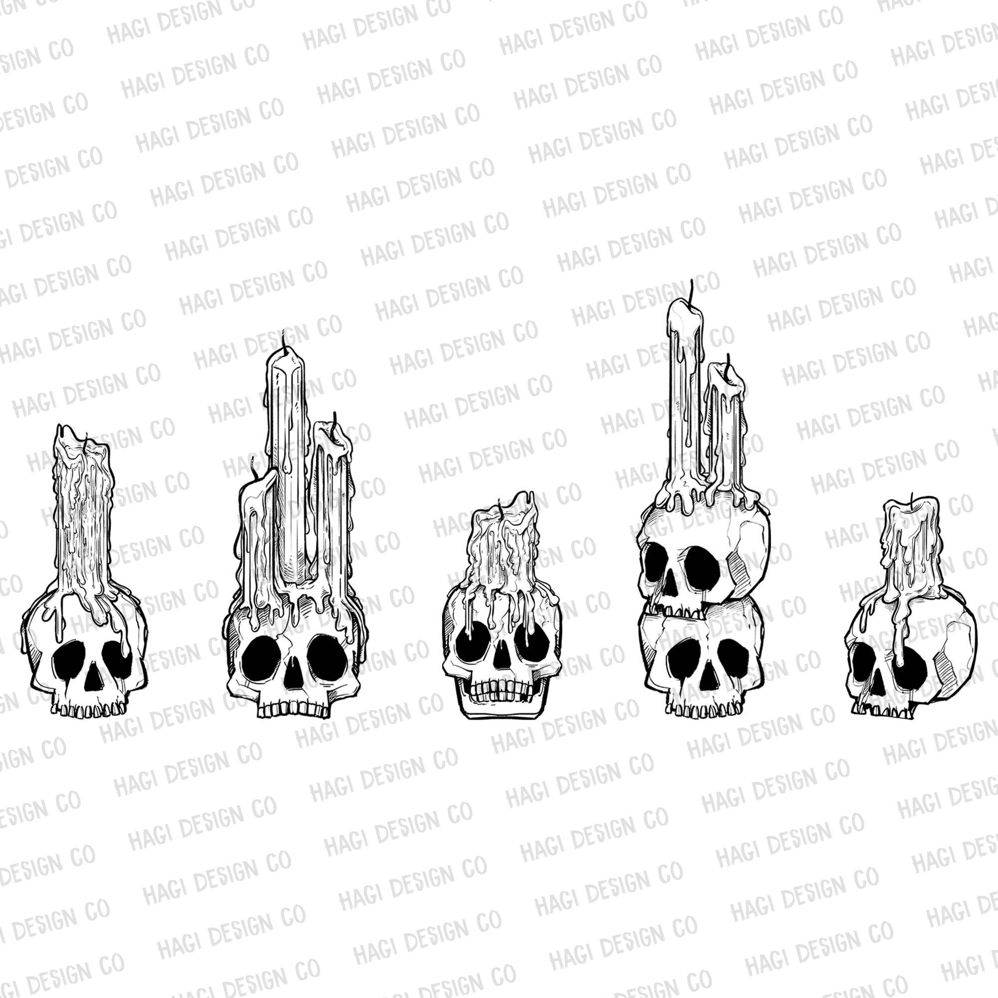Skull And Candle Drawing