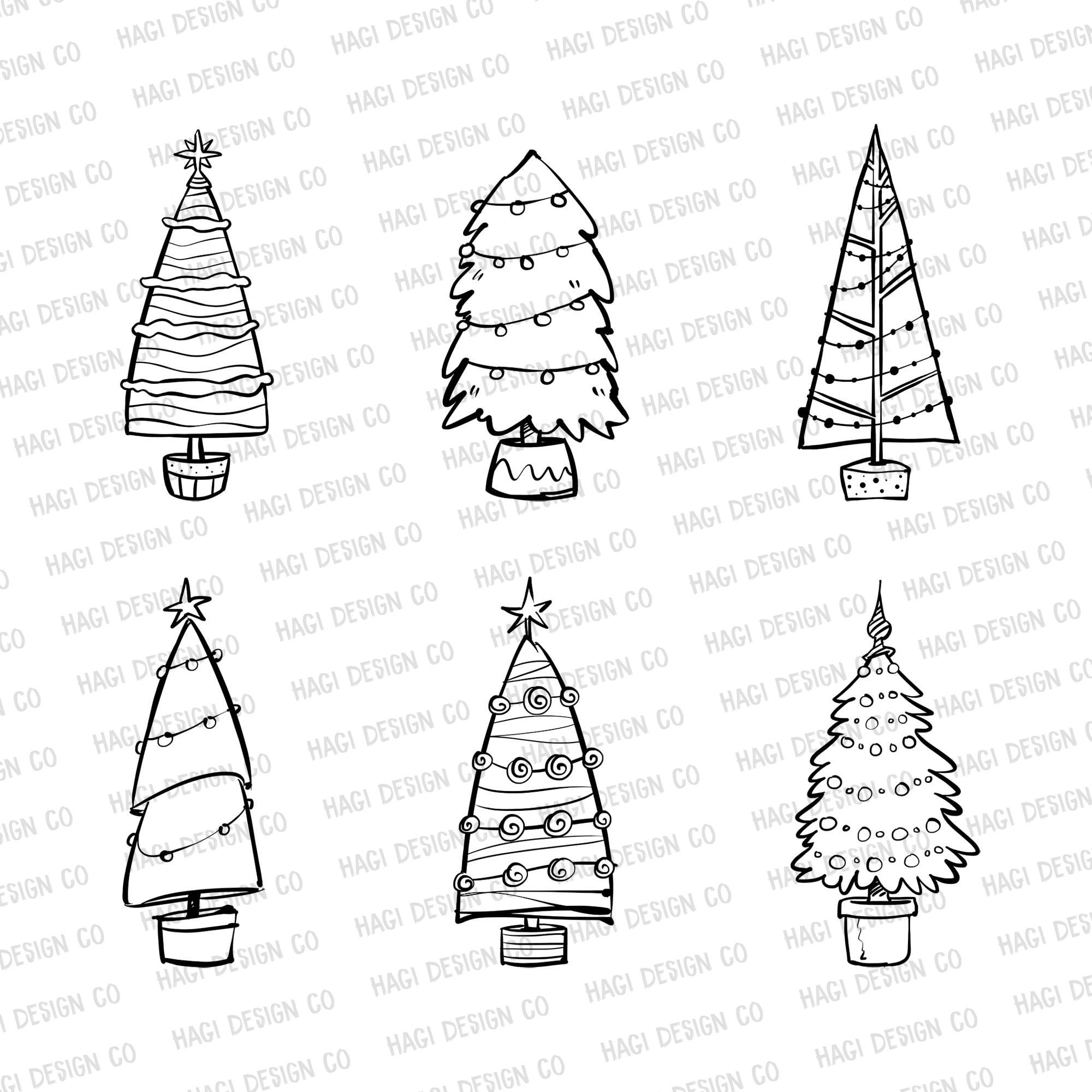 December Holiday Clip Art Black And White