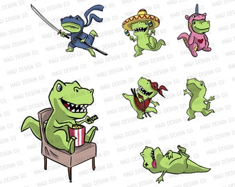 Dinosaur Emotion Clip Art - Etsy