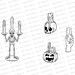 Sketch Halloween Candle Outlines, Skull Candles, Zombie Hand Candle ...