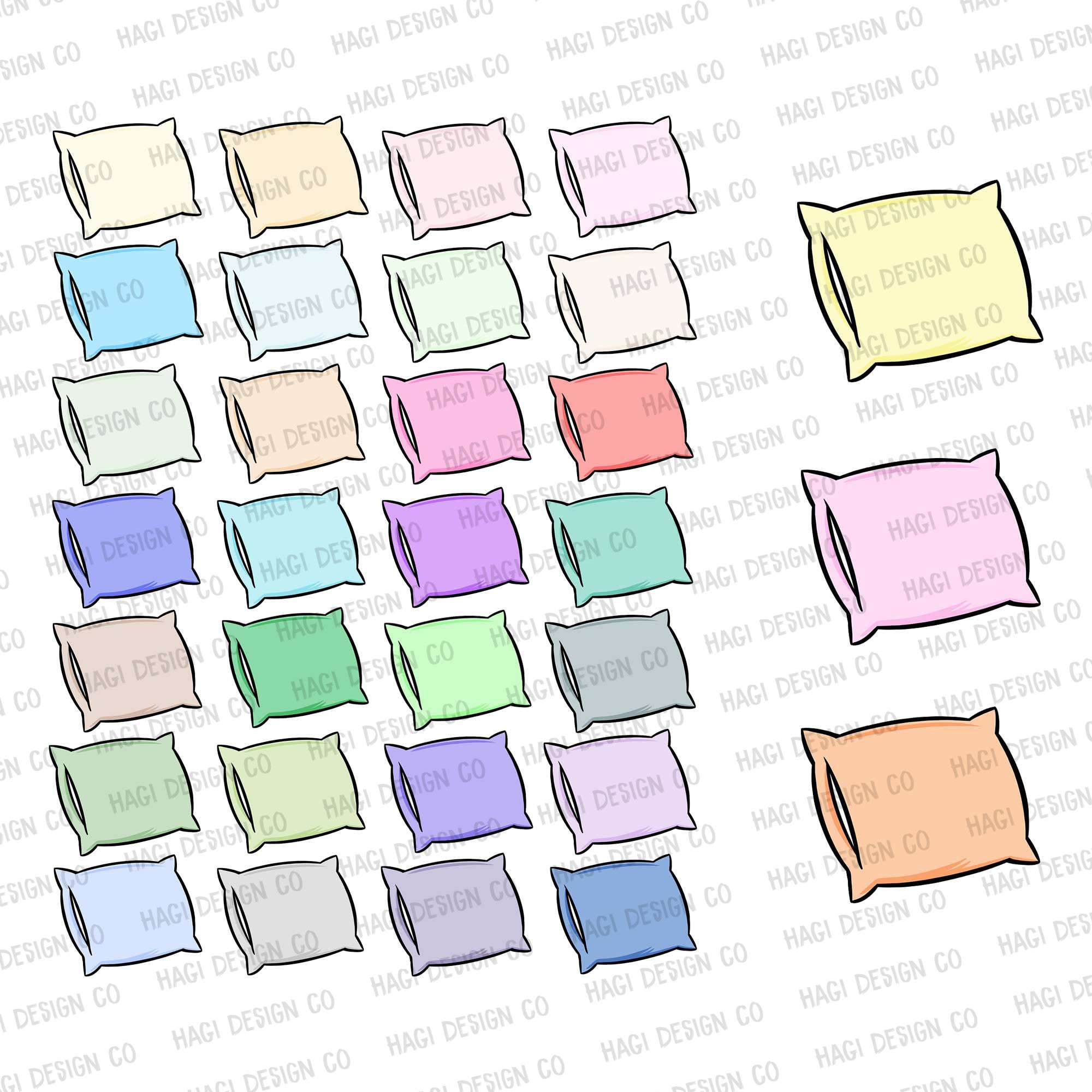 Pillow Cliparts, Doodle Clip Art, Multicolor Clip Arts, Hand Drawn ...