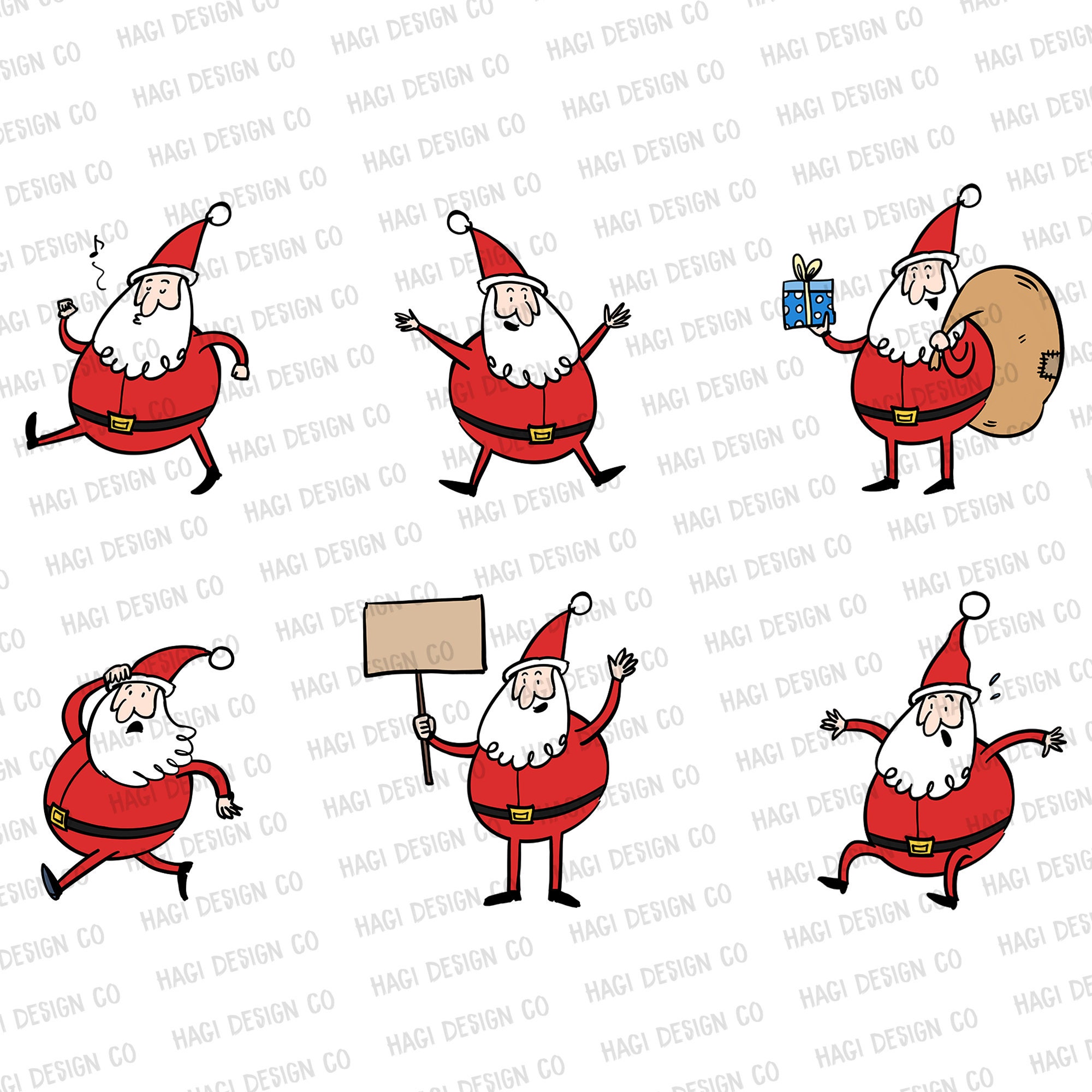 Santa Claus Clipart, Christmas Character Designs, Santa Drawing, Cute ...