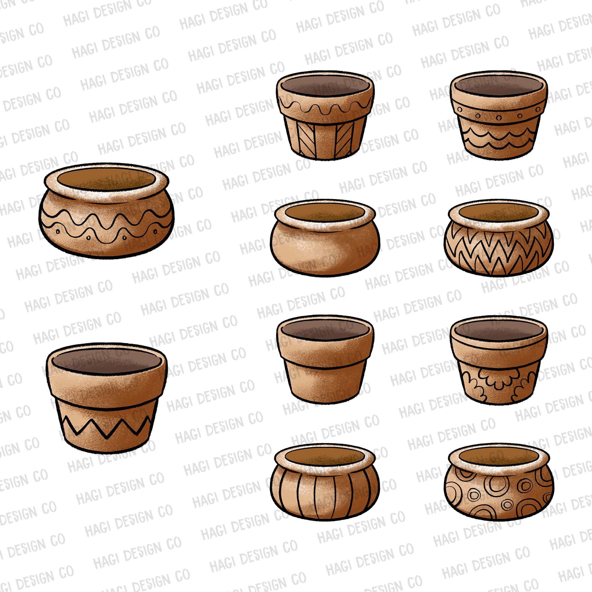 Flower Pot Cliparts, Plant Container Graphics, Ceramics, Planting ...