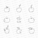 Apple Outlines, Autumn Fruit Graphics, Fall, Black and White Apples ...