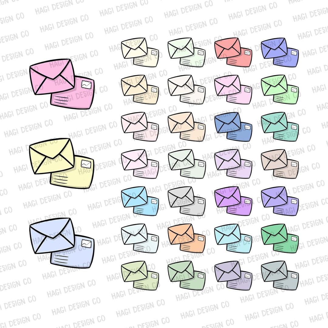 Envelope Cliparts, Kawaii Doodle Clip Art, Cute Cartoon Mail Letter ...