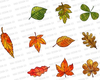 Watercolor Fall Leaves Clipart-autumn Leaves - Etsy