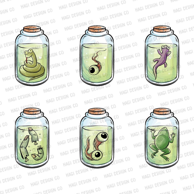 Halloween Magic Potion Bottles Clipart, Witches Potions, Laboratory ...