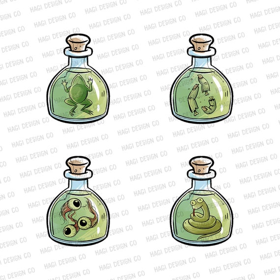 Halloween Magic Potion Bottles Clipart Witches Potions - Etsy