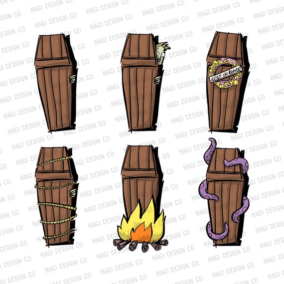 Coffin Cliparts Casket Drawing Funeral Coffins Halloween | Etsy