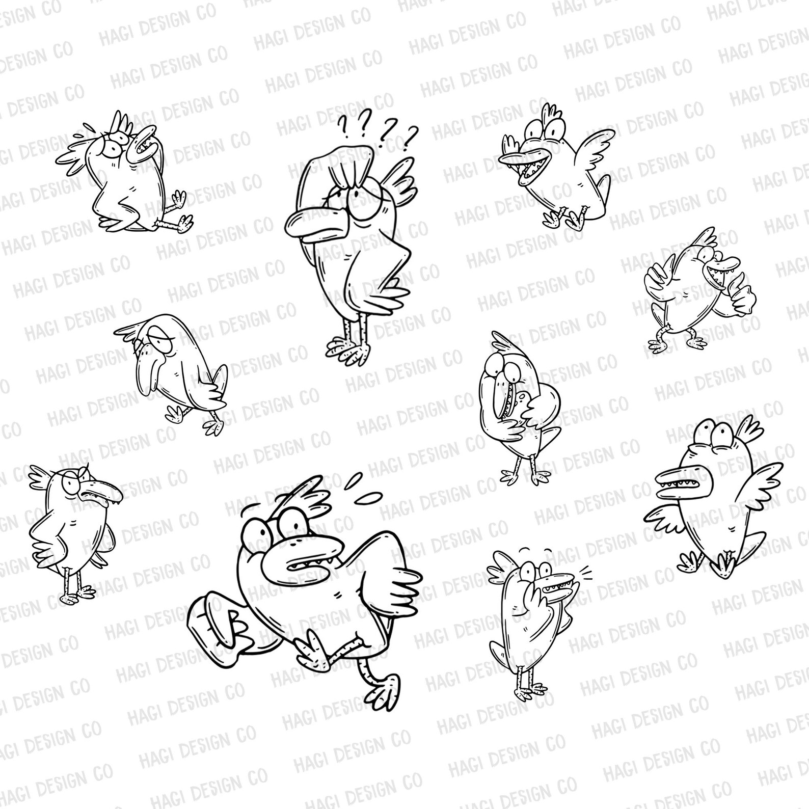 Macaw Parrot Outlines Bird Cliparts Mascot PNG Files | Etsy