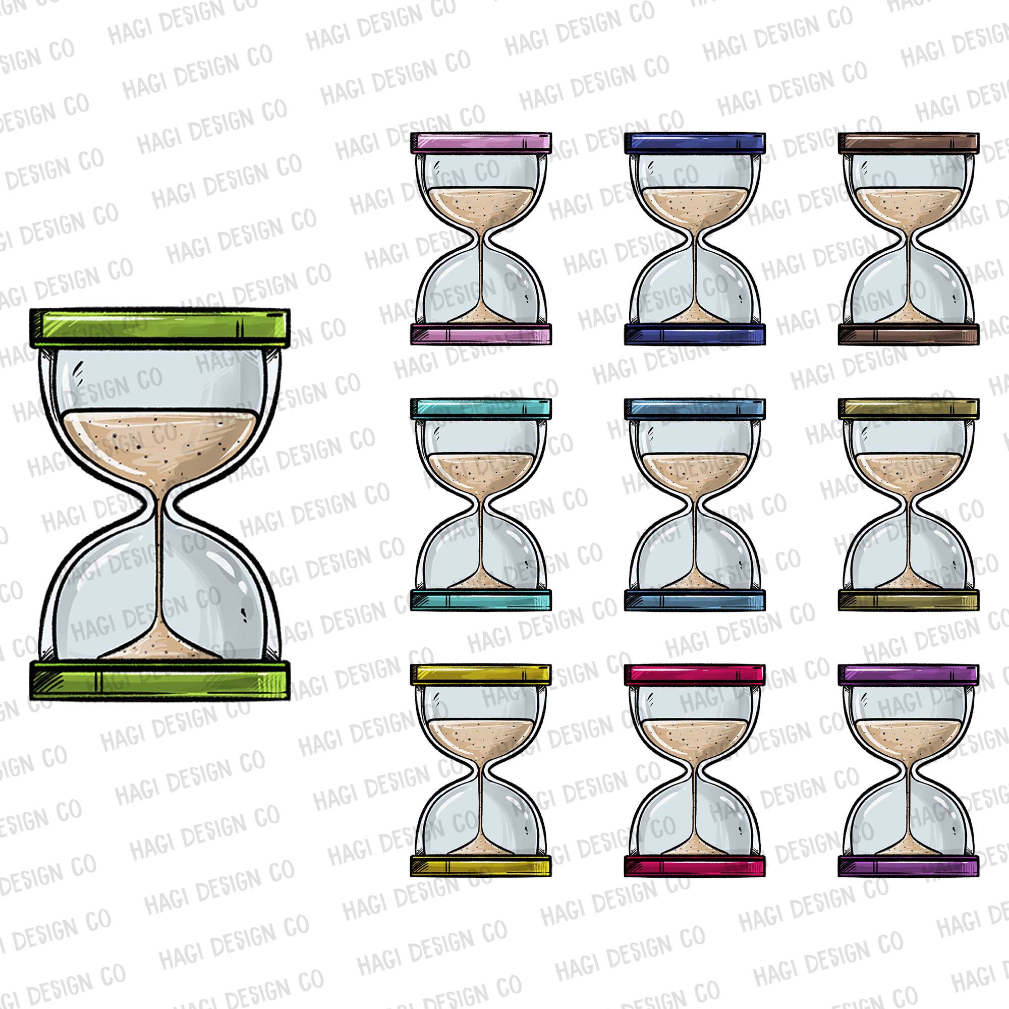 Hourglass Clip Arts, Doodle Clip Art, Element Designs, Sand Timer Clock ...