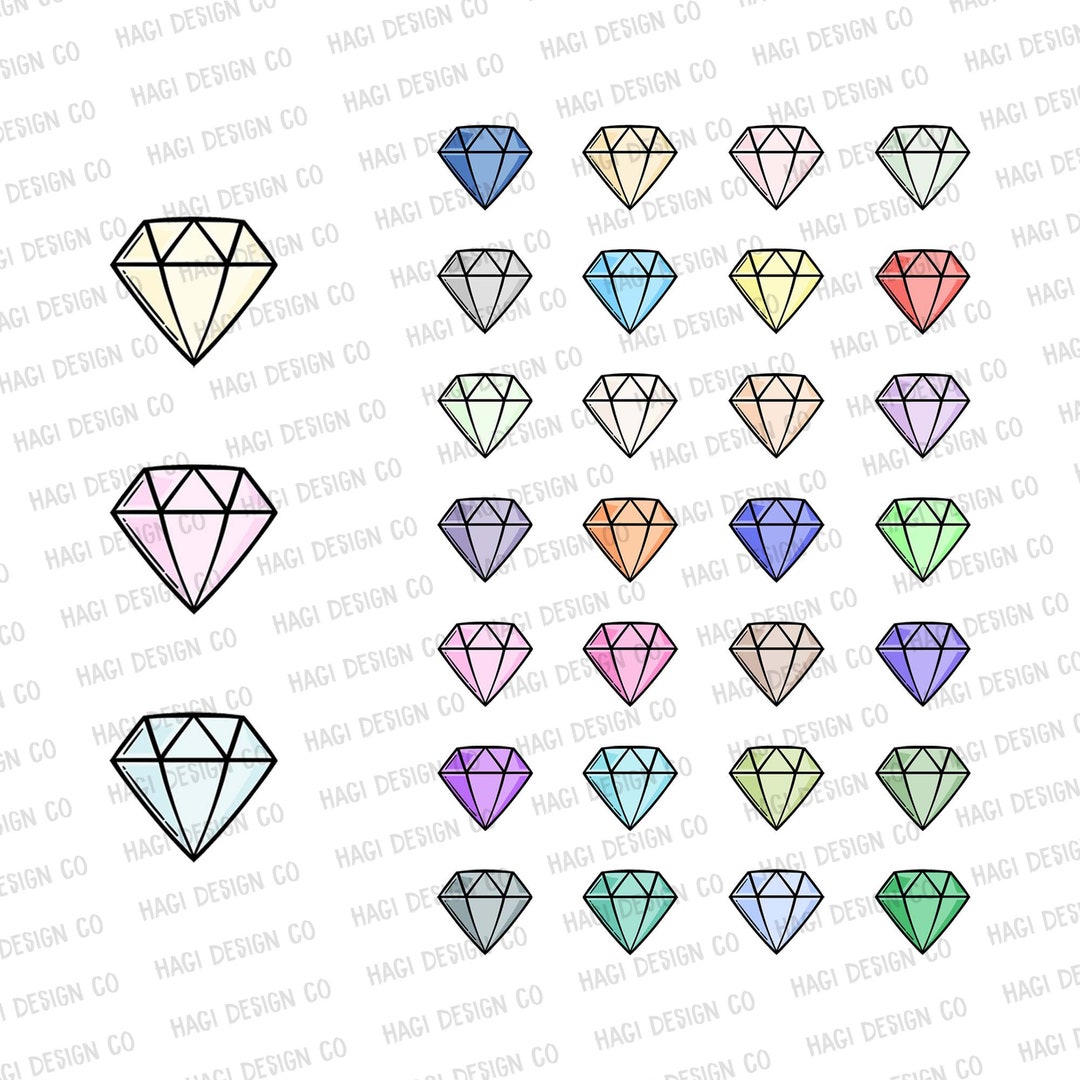 Diamonds Clipart, Digital Graphics PNG, Gemstone Geometric Engagement ...