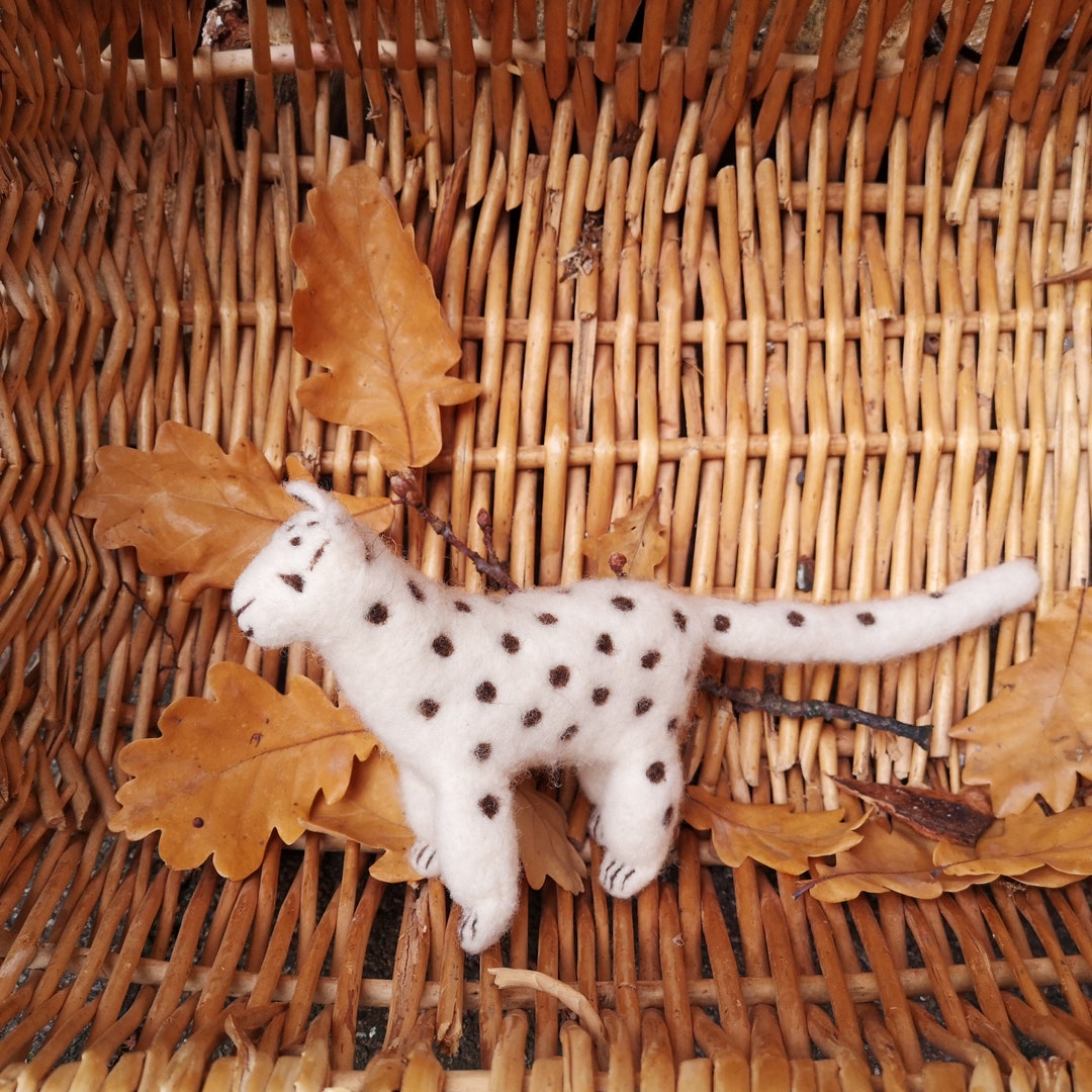 Felt Figure Snow Leopard Made of 100% Wool Felted in Kyrgyzstan, Felt ...