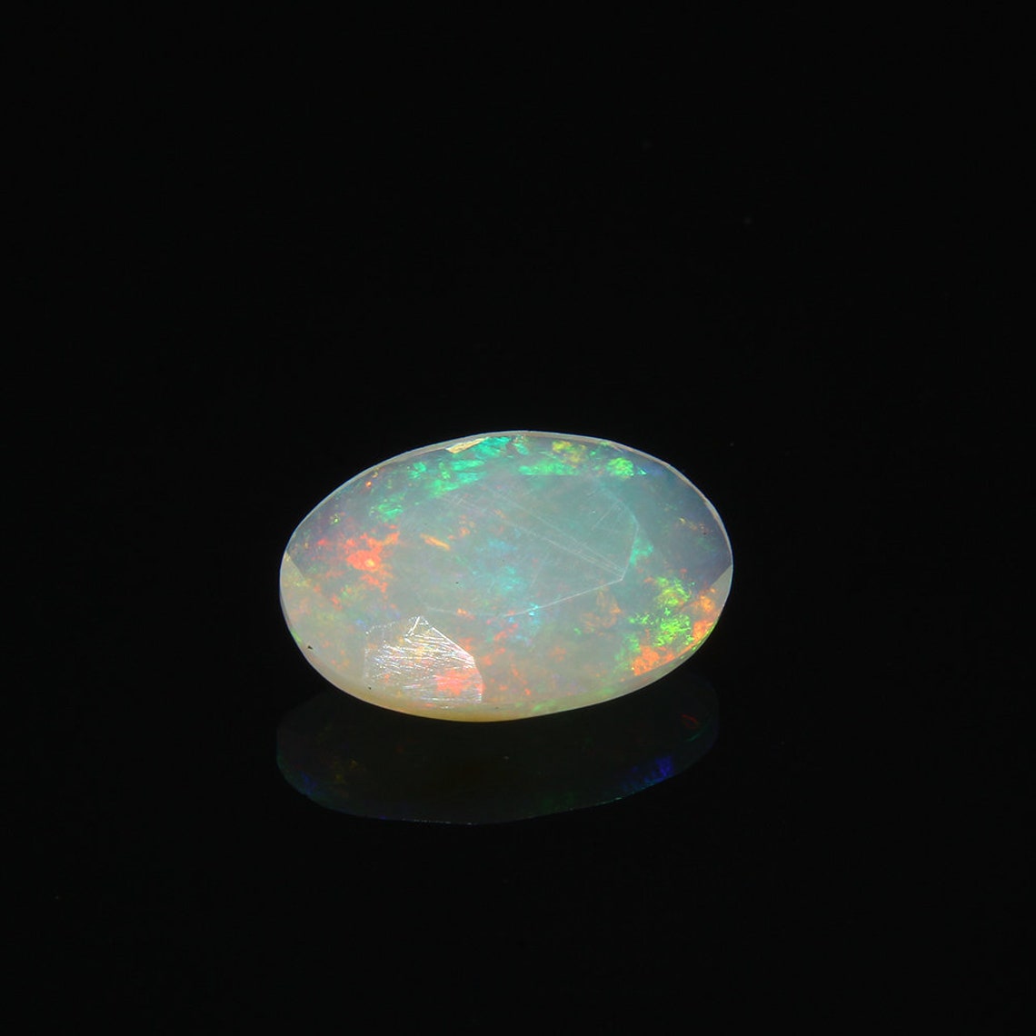 1.16 Ct 7.5x10.5 MM Natural Ethiopian Welo Fire Opal Gemstone - Faceted ...