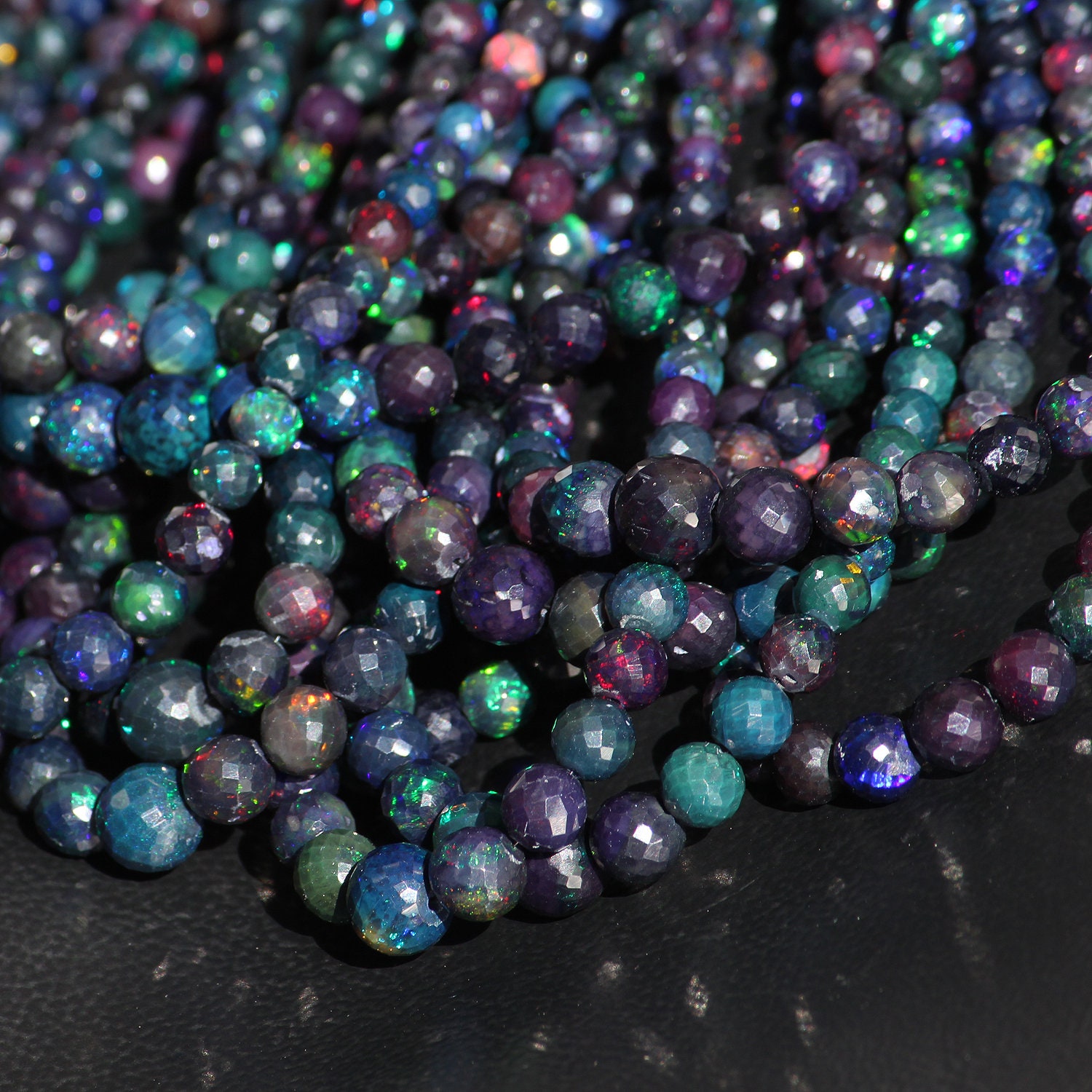 Natural Black Faceted Opal Balls Faceted Black Opal Balls | Etsy