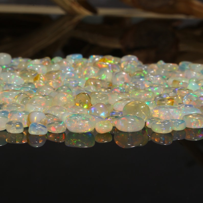 Natural Ethiopian Smooth Opal Beads - Loose Opal Beads - Drilled ...