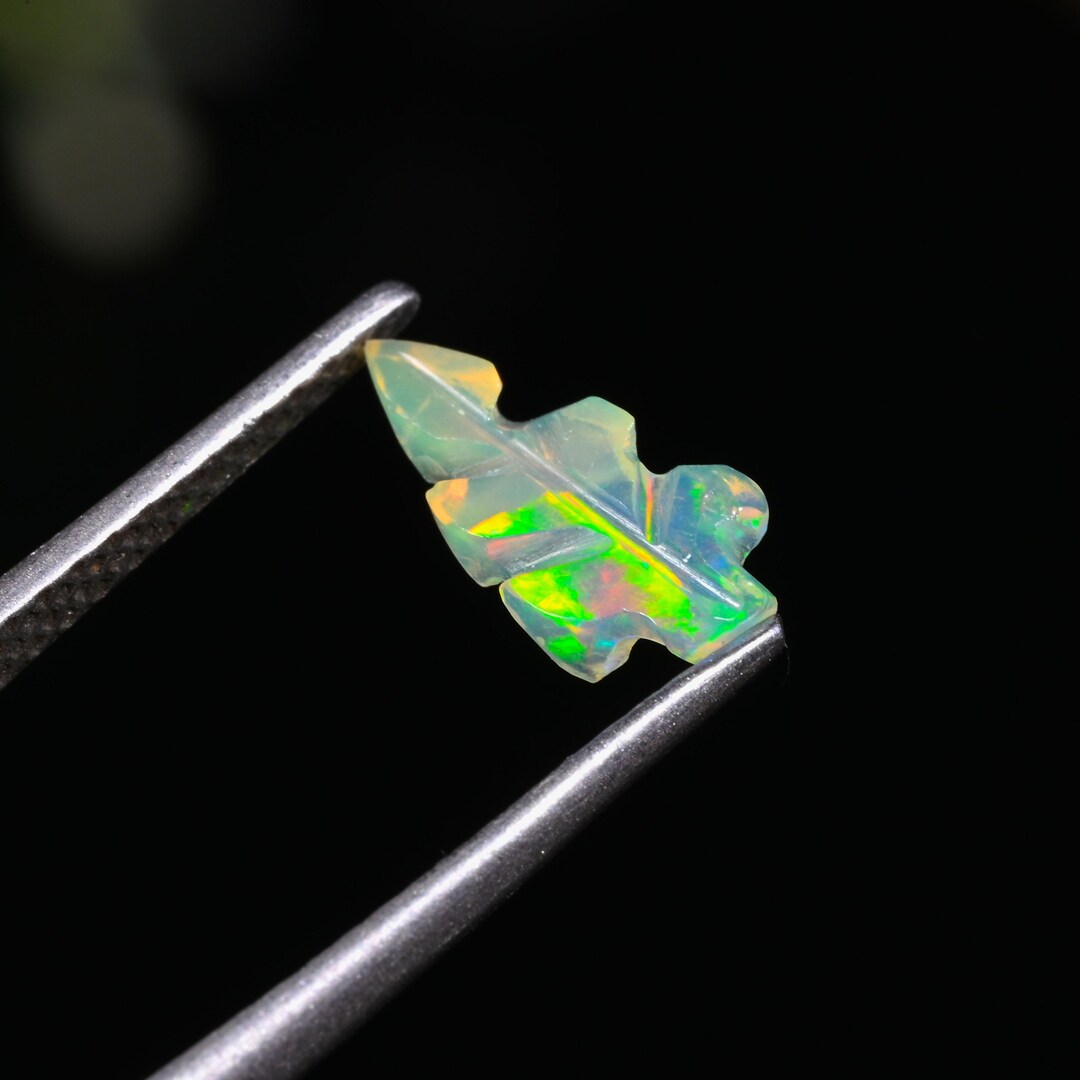 0.35 Carat, Superb Quality Opal, Ethiopian Opal Leaf Carving, Natural ...