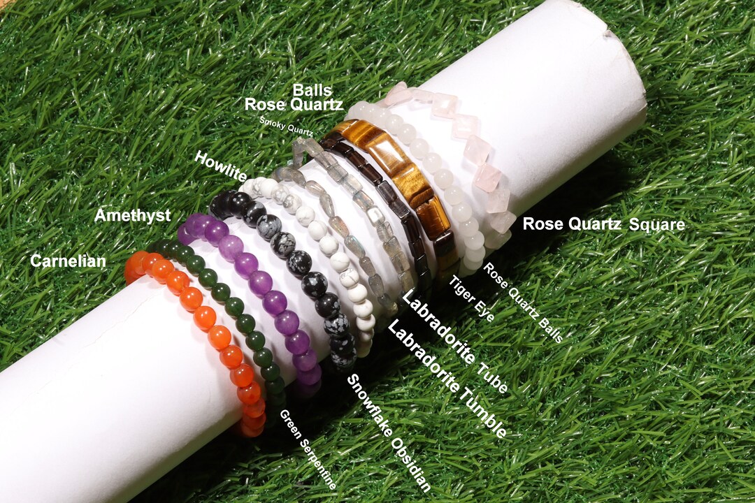 Natural Carnelian Bracelet, Serpentine Bracelet, Amethyst Bracelet ...