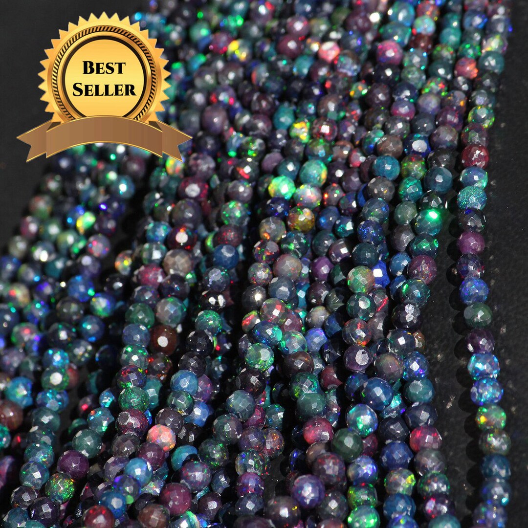 Natural Black Faceted Opal Balls Faceted Black Opal Balls Opal Faceted ...