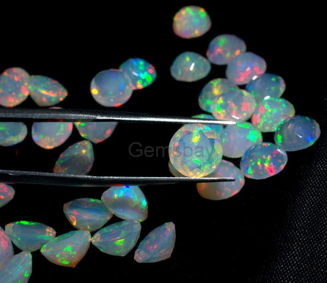 8 MM Natural Ethiopian Opal Faceted Welo Fire Opal Gemstone | Etsy
