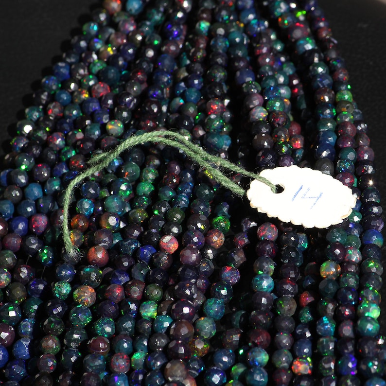 Natural Black Faceted Opal Balls - Faceted Black Opal Balls - Opal ...